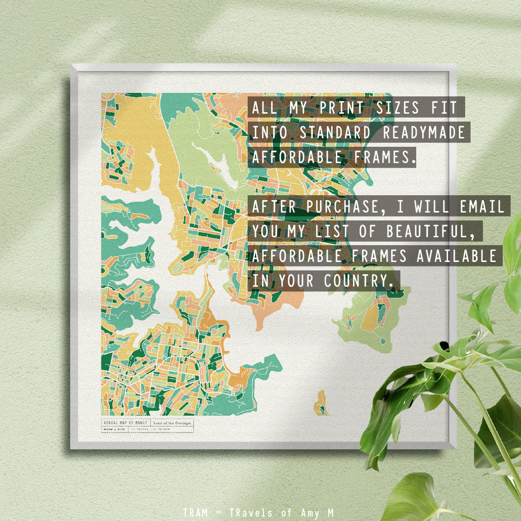 MANLY MAP ART PRINT – Travels of Amy M